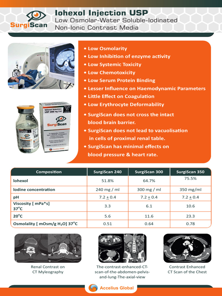 Iohexol Injection for CT Myelography | PDF | Angiography | Medical ...