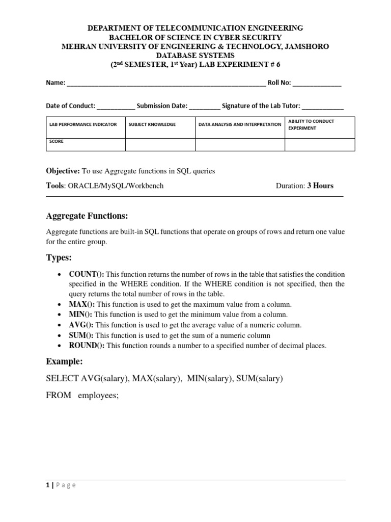 DS Lab # 06 | PDF | Table (Database) | Databases DS Lab # 06 | PDF | Table (Database) | Databases