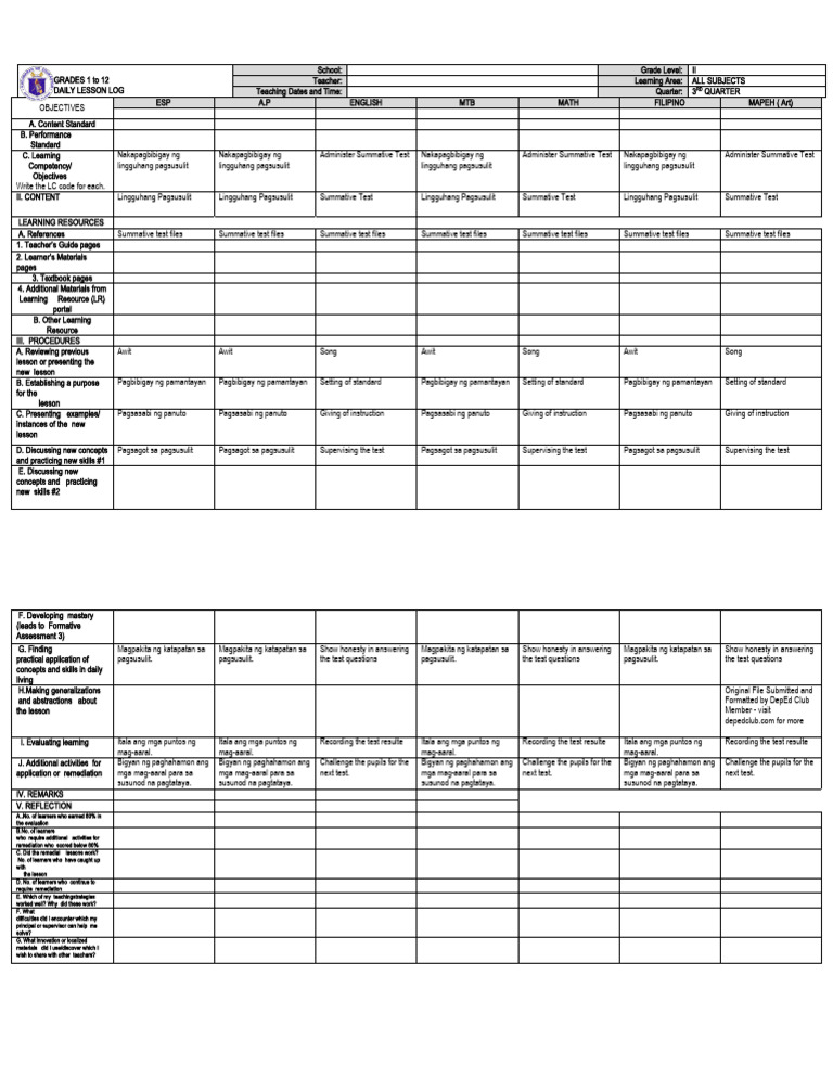DLL - All Subjects 2 - Q3 - W6 - D5 | PDF | Learning | Cognitive Science