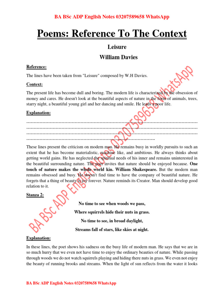 English Poetry Contextual Notes | PDF | Anger