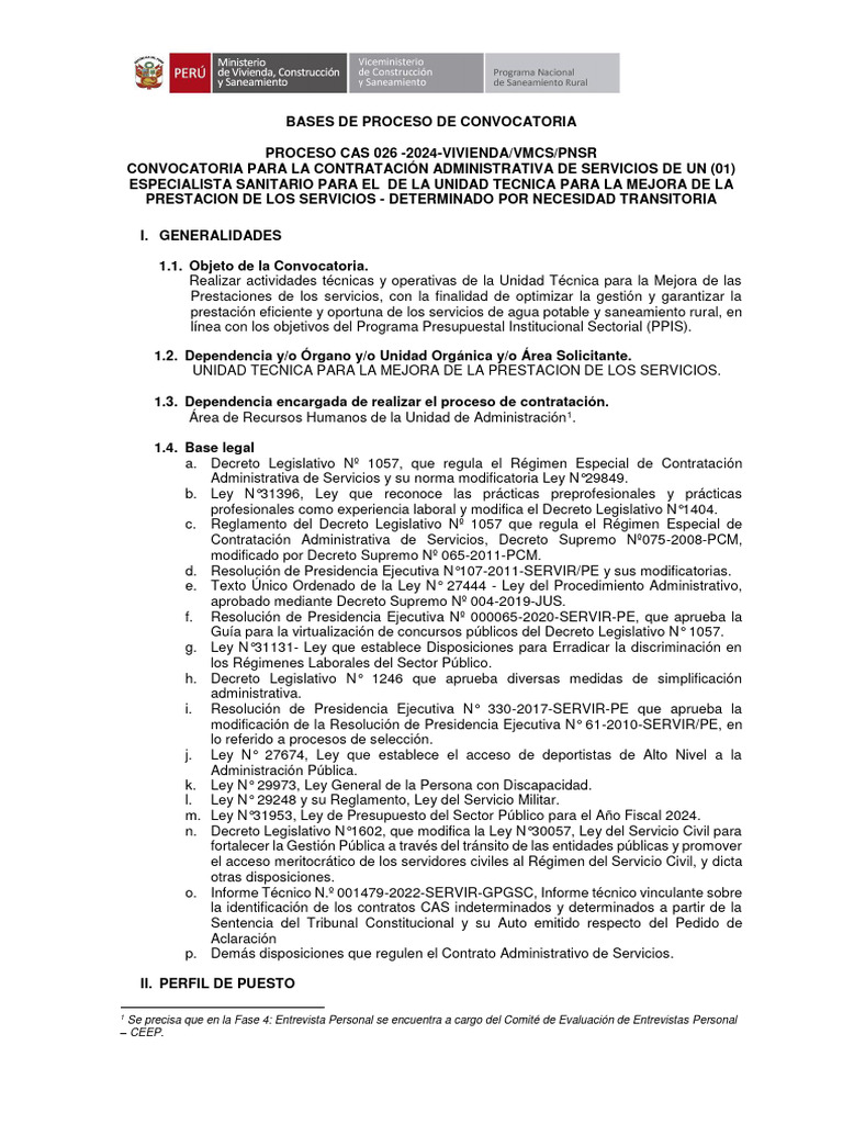 202422712259bases Cas 026-2024 | PDF | Gestión de recursos humanos | Evaluación