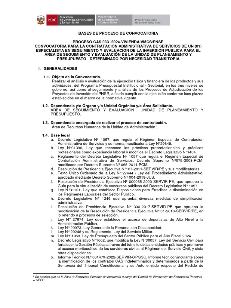 2024229151852bases Cas 033-2024 | PDF | Gestión de recursos humanos | Evaluación