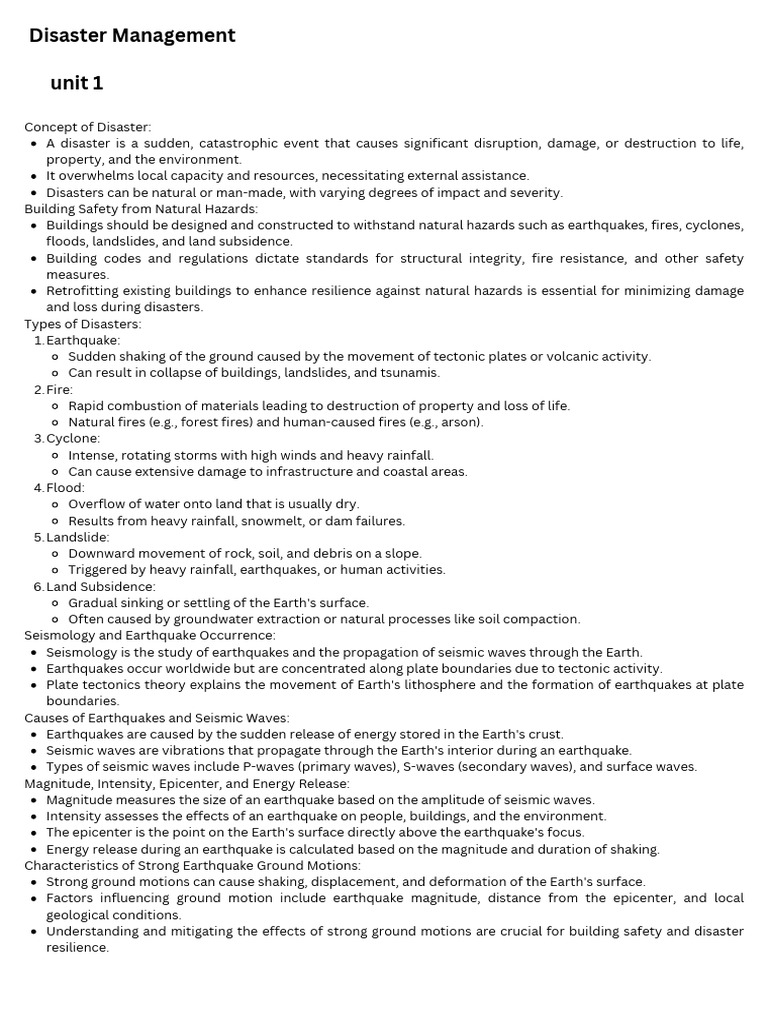 Disaster Management | PDF | Earthquakes | Emergency Management