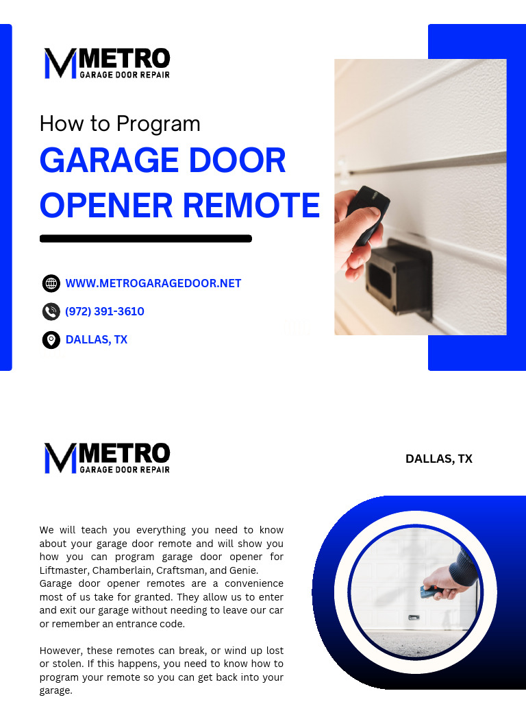 How To Program Garage Door Opener Remote | PDF