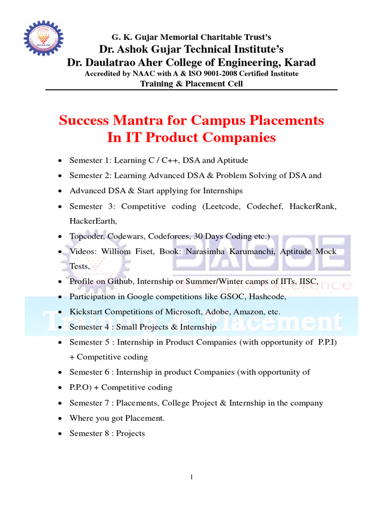 Training & Placement Cell | PDF | Information Technology | Computing