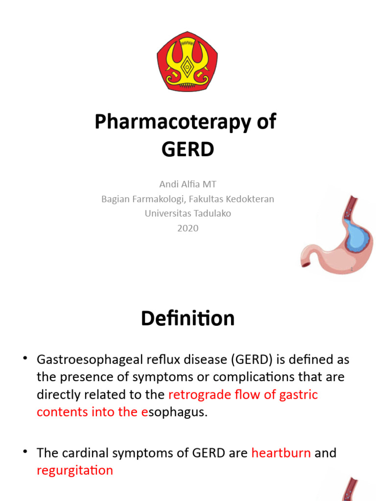 Pharmacotherapy of GERD | PDF | Gastroesophageal Reflux Disease ...
