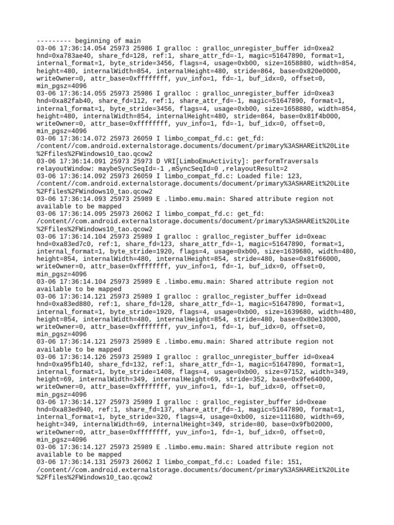 Gralloc Buffer Management Logs | PDF | Computing | Operating System Families