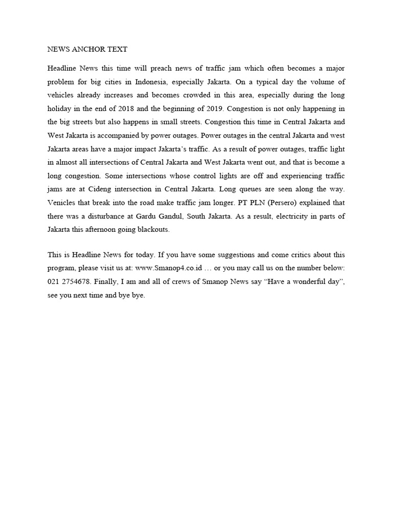 News Anchor Text | PDF