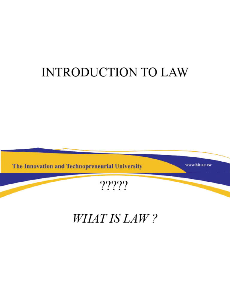 Introduction To Law | PDF