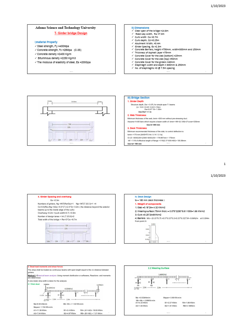 T-Girder Bridge Example Simple | PDF