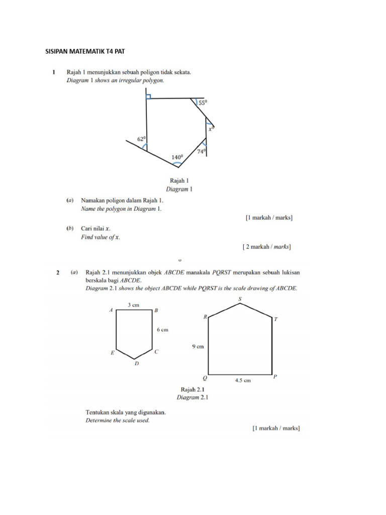 Sisipan Matematik T4 Pat 2023 | PDF