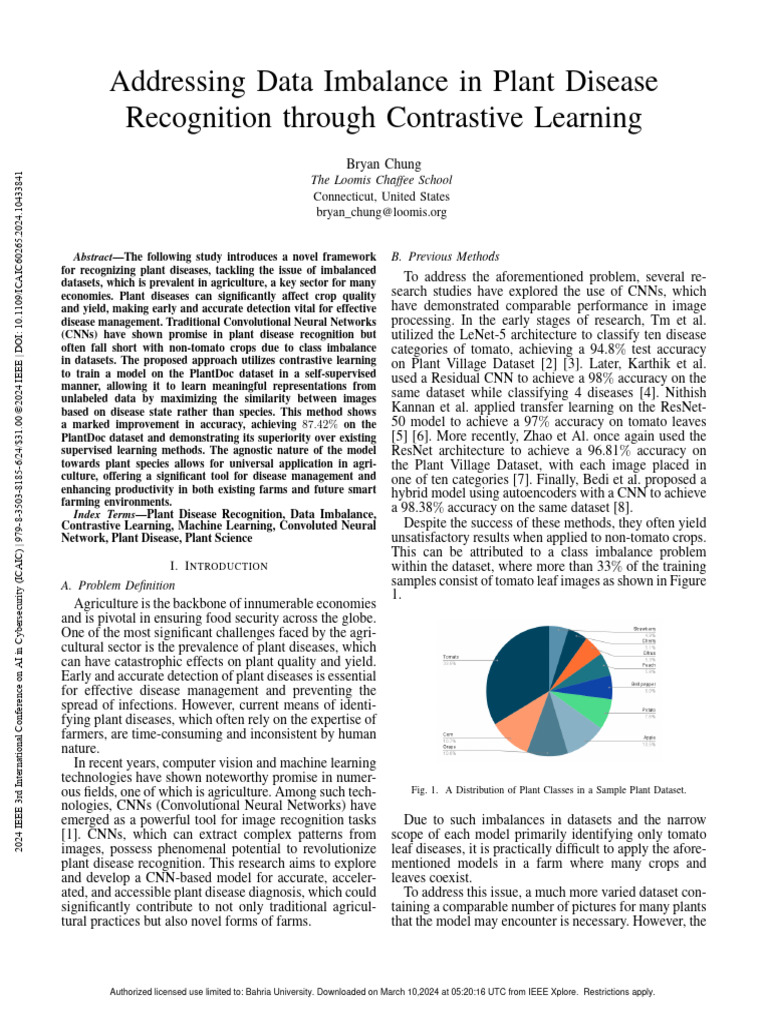 Addressing Data Imbalance in Plant Disease Recognition Through ... Addressing Data Imbalance in Plant Disease Recognition Through ...