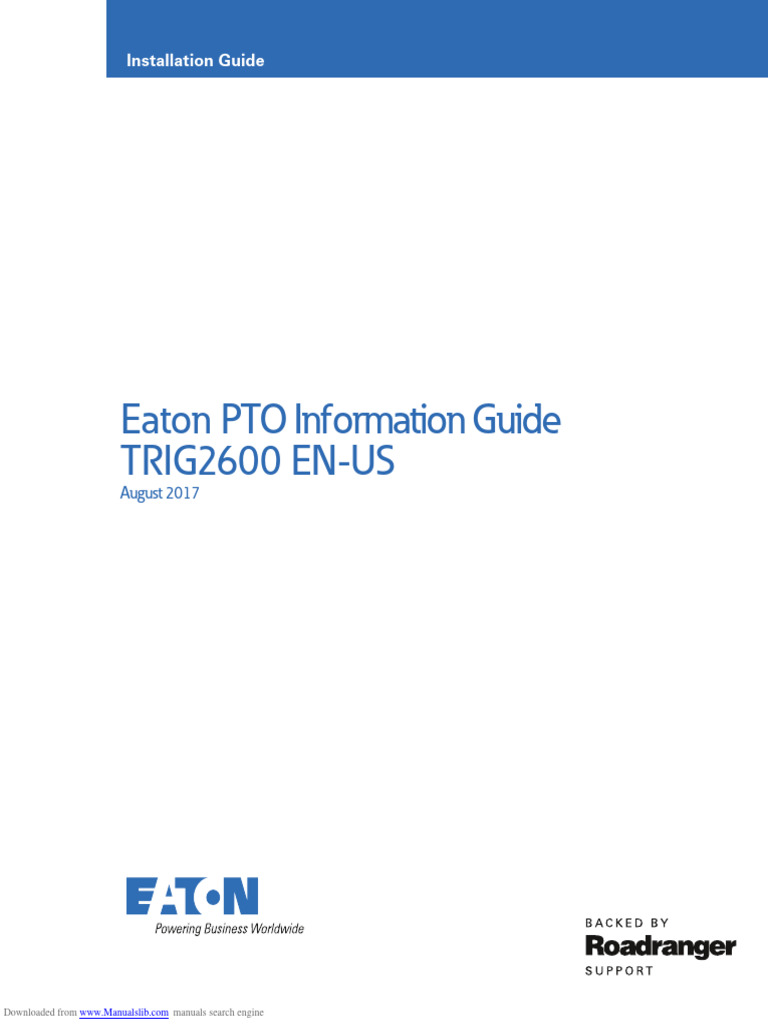Eaton PTO Information Guide TRIG2600 EN-US | PDF | Manual Transmission ...