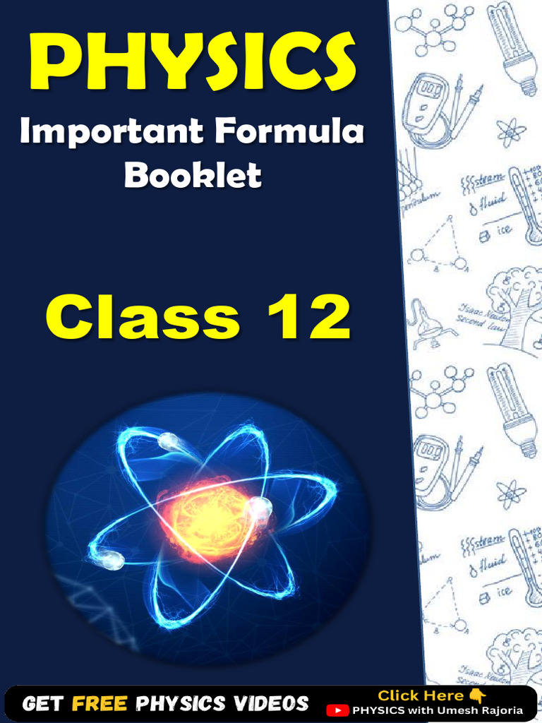 Class 12 Physics Formula Booklet | PDF