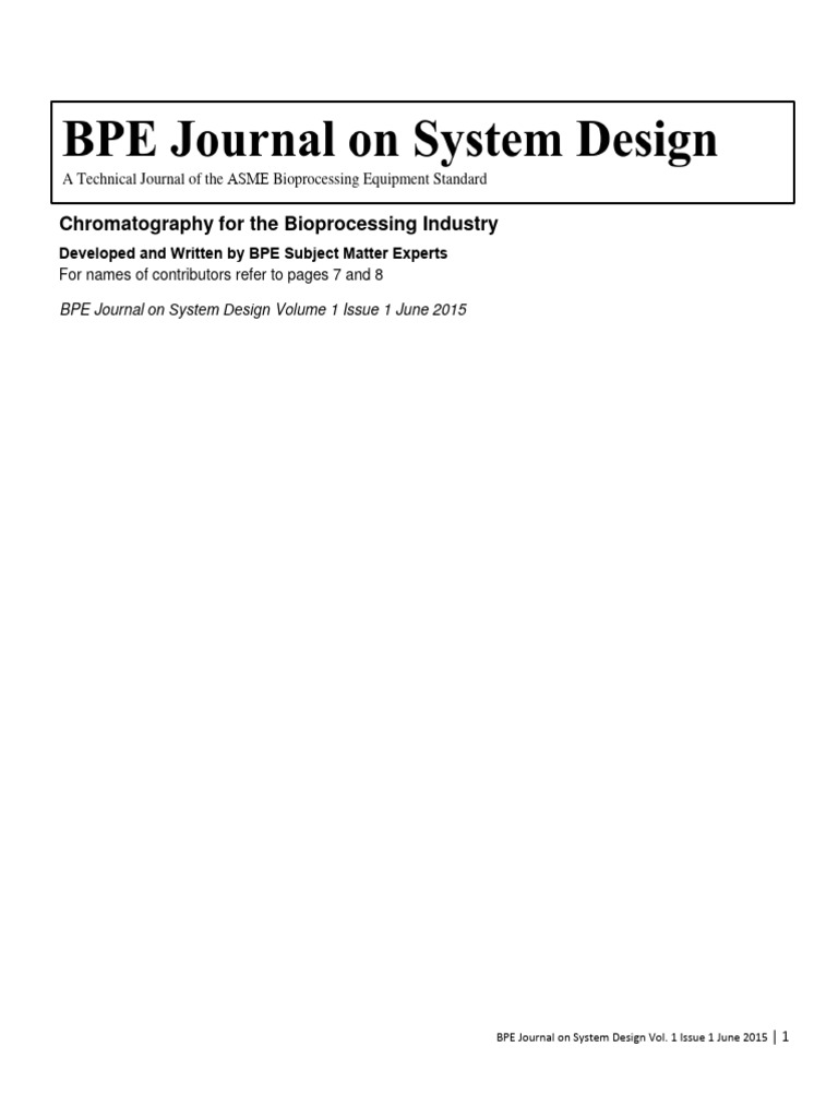 Chromatography For The Bio Processing Industry: A Technical Journal of ...