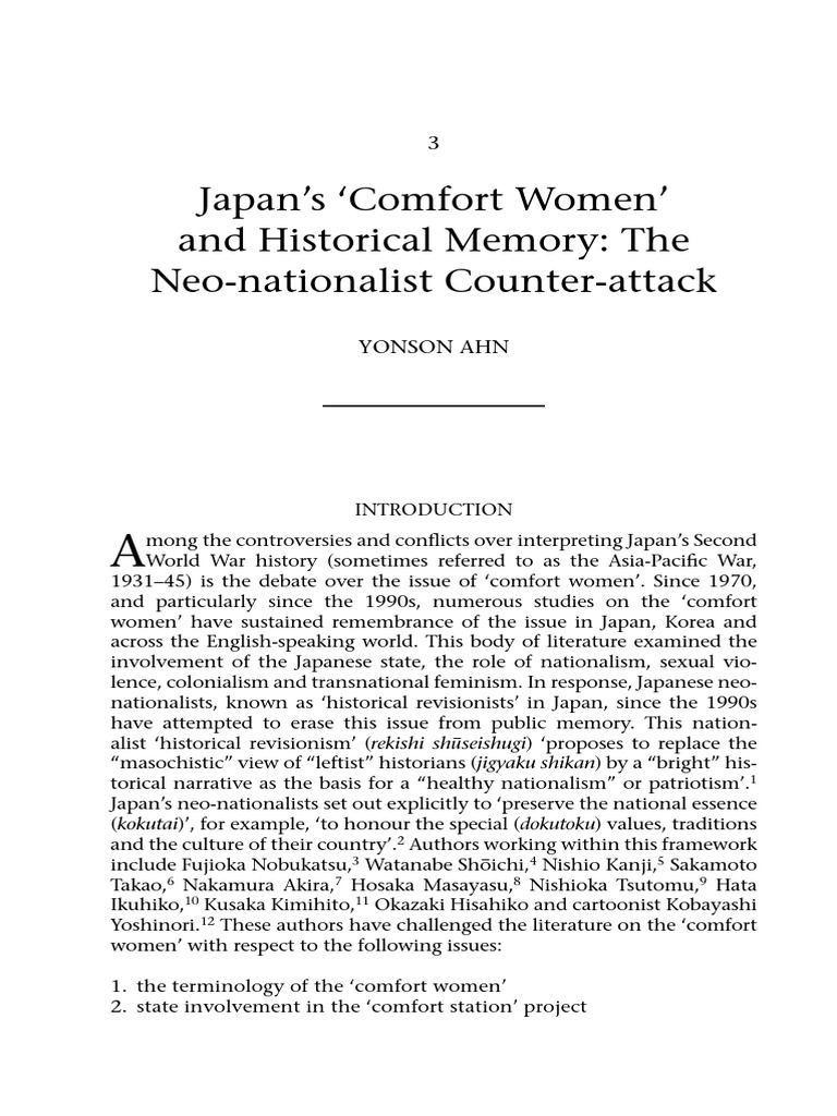 Ahn 2008 - Japans Comfort Women and Historical Memory | PDF | Politics | Social Science