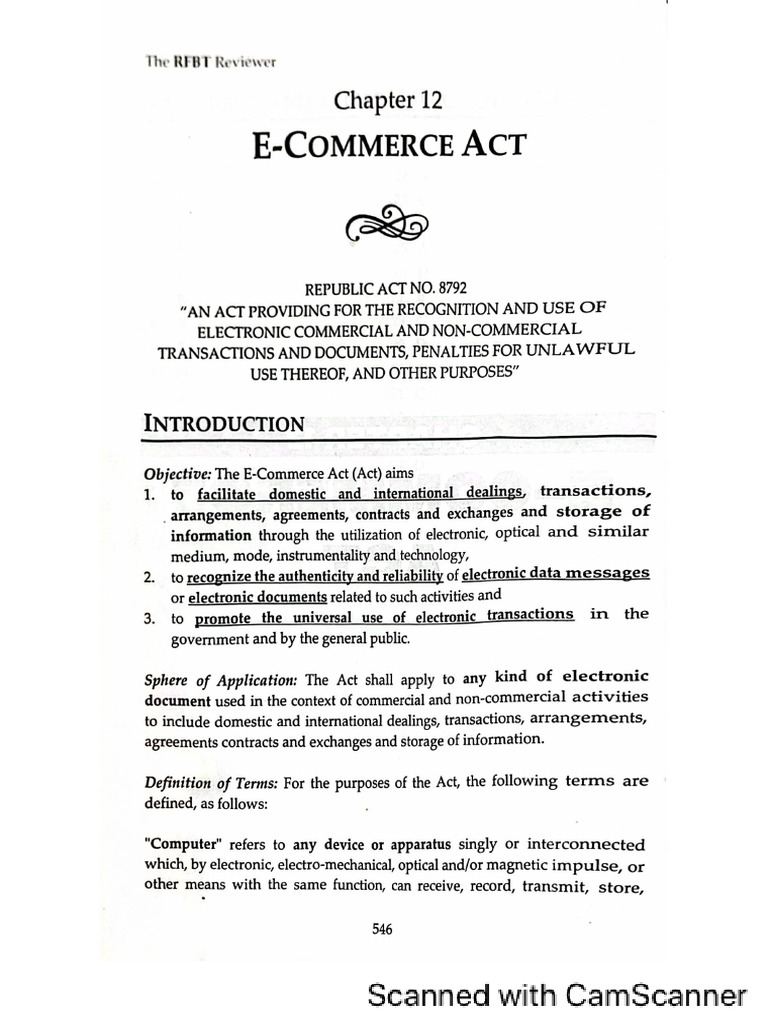E Commerce Act | PDF