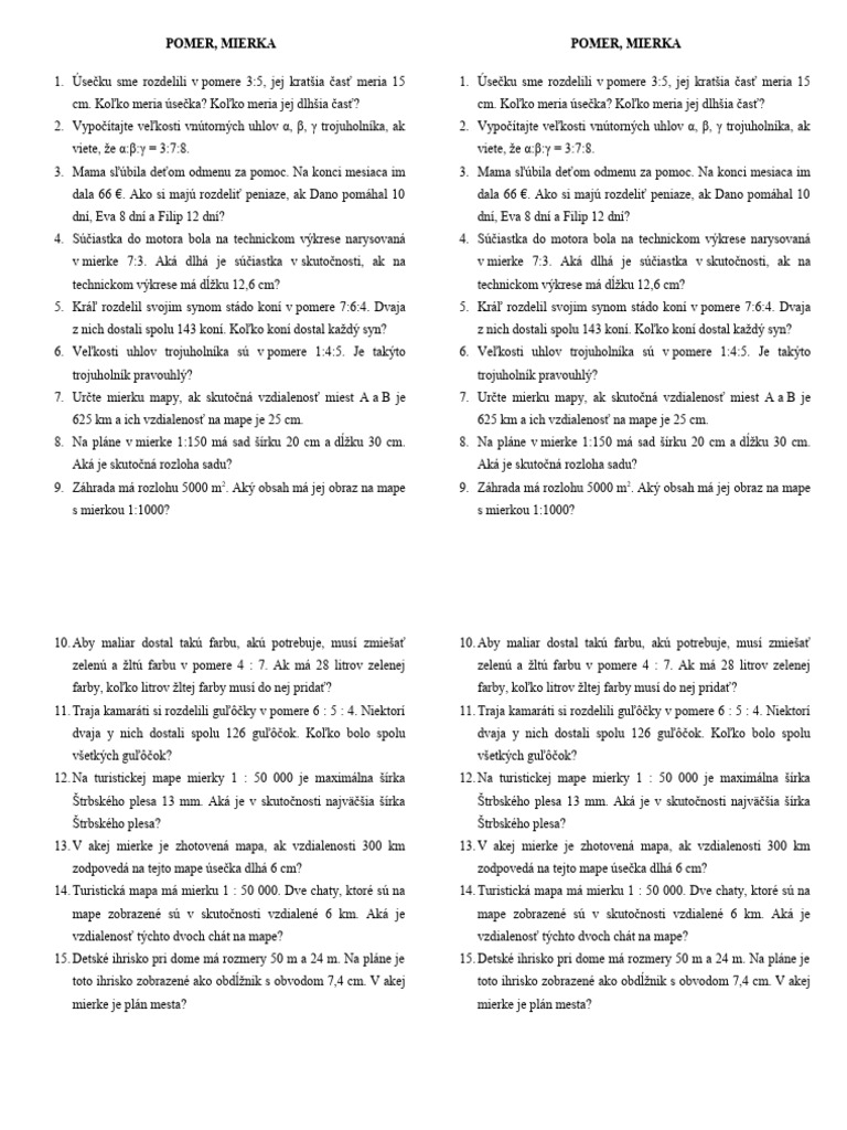 04 Pomer Mierka - Priklady | PDF