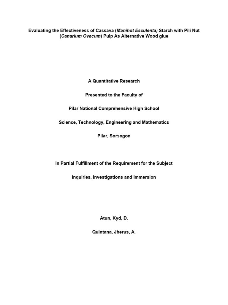 Research revise | PDF | Adhesive | Experiment