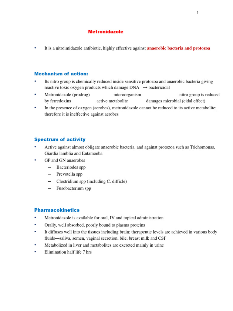 Pharma URO Metronidazole | PDF | Medical Treatments | Clinical Medicine