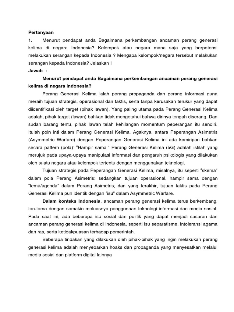 Dokumen - 3 Persoalan Sejarah Perang Pb. Perang Generasi V | PDF