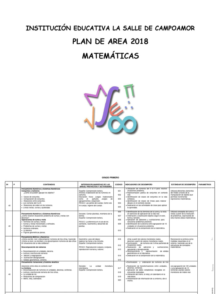 Plan Matemáticas | PDF | Matemáticas