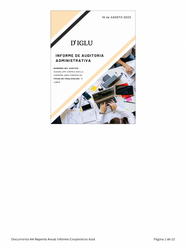 ( Documento A4 Reporte Anual Informe Corporativo Azul | PDF