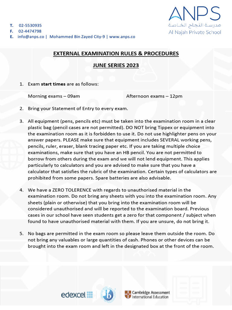 June Series Exam Protocols | PDF