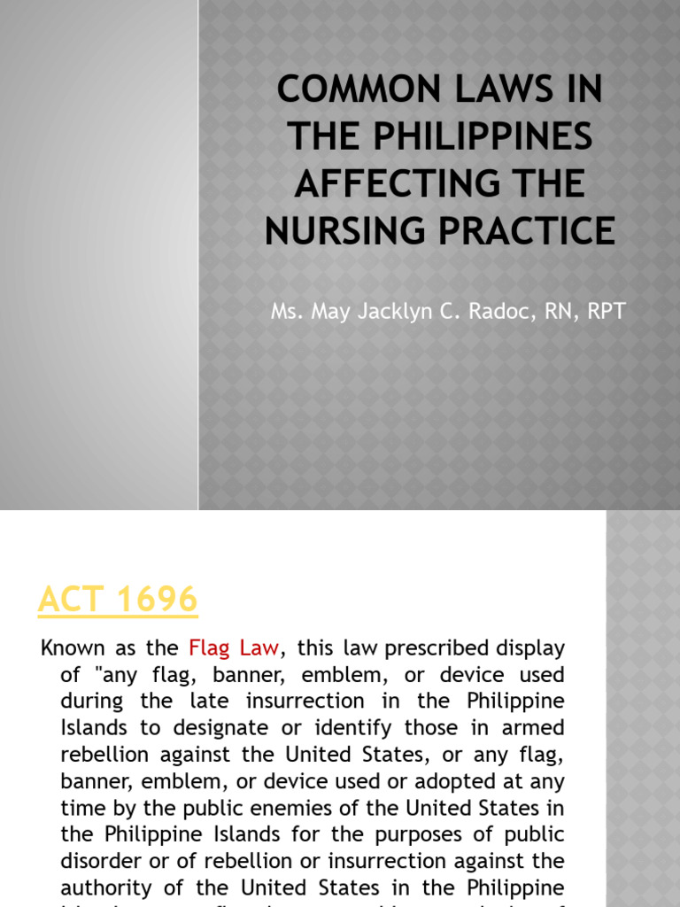 Common Laws Affecting Nursing Practice | PDF | Human Trafficking ...