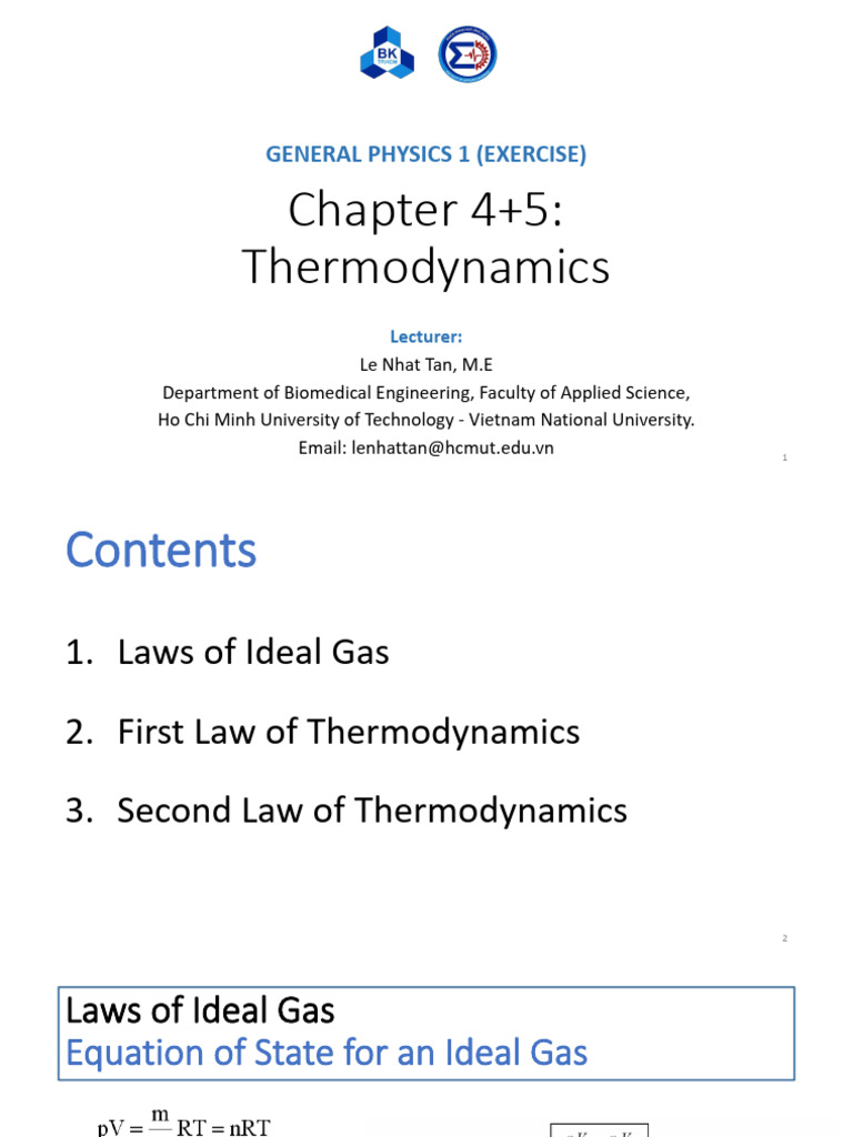 Thermodynamics: Ideal Gas Laws & Exercises | PDF | Gases | Heat