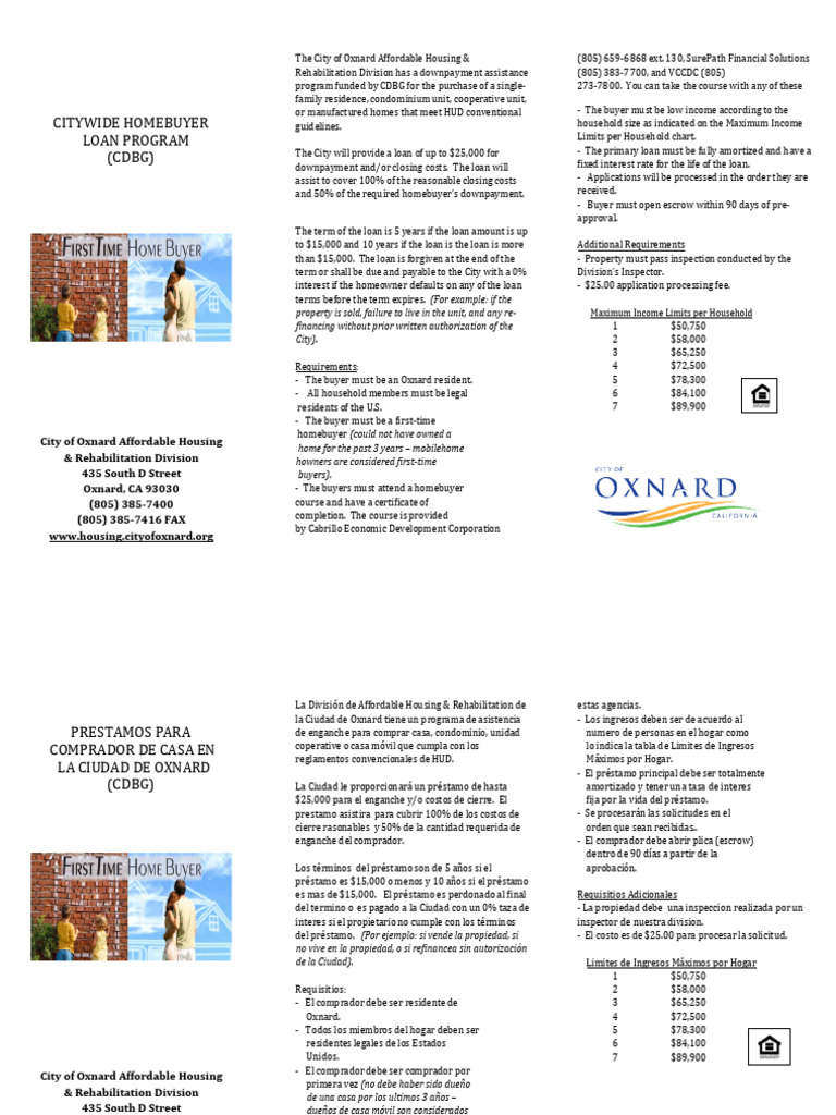 1 Homebuyer Assistance Program Flyer CDBG | PDF | Loans | Political Economy