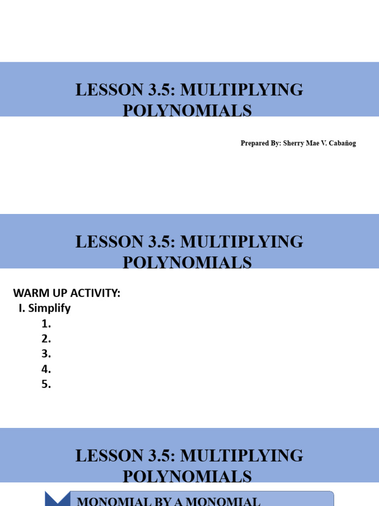 Multiplying Polynomials Explained | PDF | Polynomial | Factorization