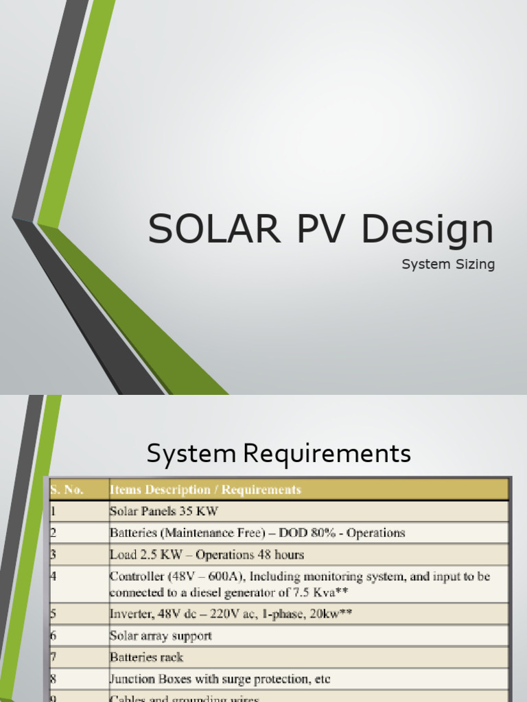 SolarPV - Sizing | Download Free PDF | Solar Power | Photovoltaic System