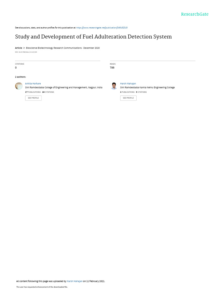 Studyand Developmentof Fuel Adulteration Detection | PDF | Microfluidics | Diesel Fuel