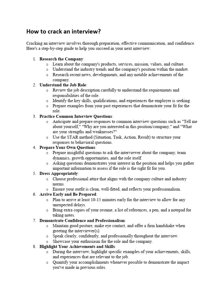 How To Crack An Interview | PDF | Communication | Human Communication