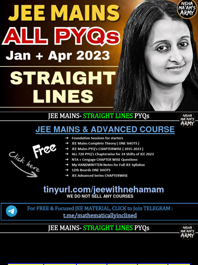 Straight Lines - JEE (Main) - 2024 | PDF