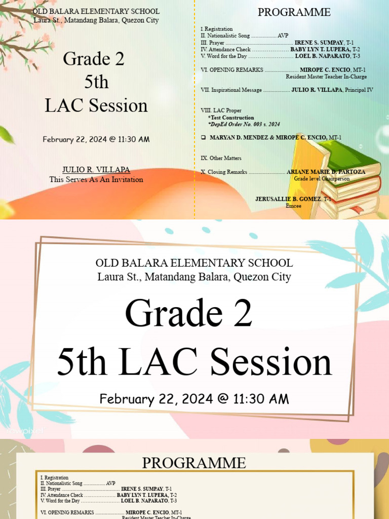5th Lac Session Grade 2 Feb2024 | PDF | Social Institutions