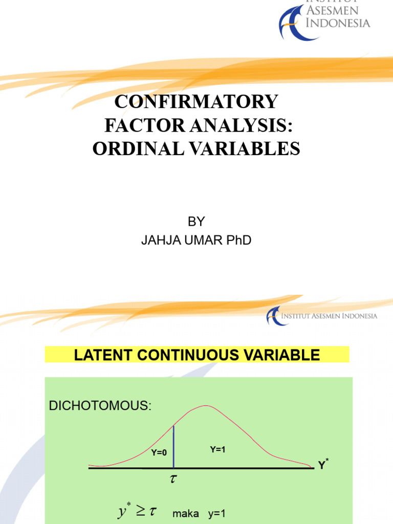 CFA-ORD - Confirmatory Factor Analysis - Ordinal Variable | PDF