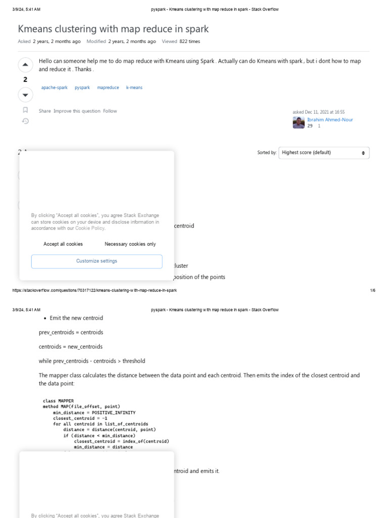 K-Means with MapReduce in PySpark | PDF | Map Reduce | Apache Spark