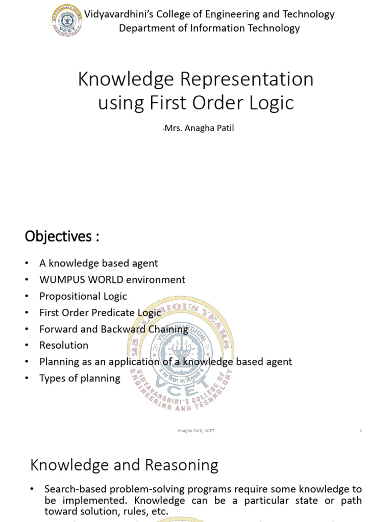 Chapter 3 Knowledge Represention | PDF | Logic | Knowledge