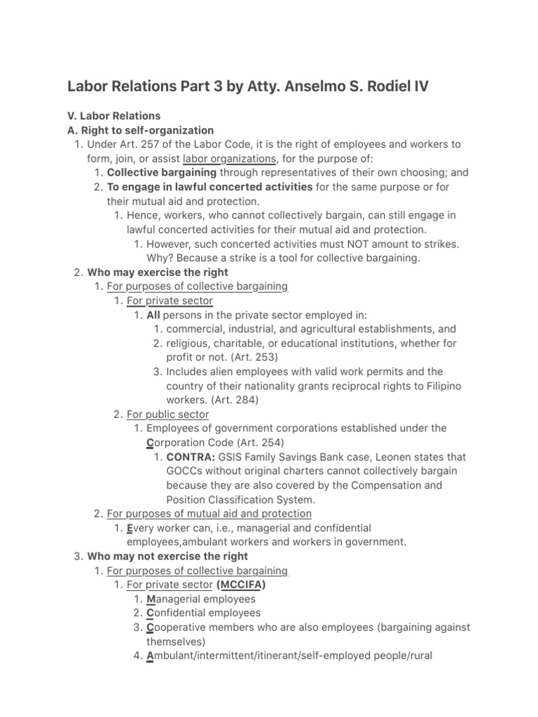 Labor Relations Part 3 by Atty. Anselmo S. Rodiel IV | PDF