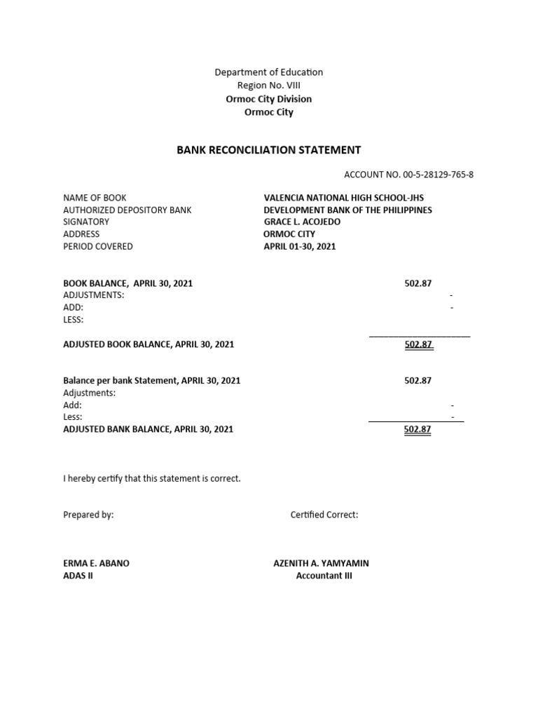 Bank Recon File JHS | PDF | Banking | Financial Services