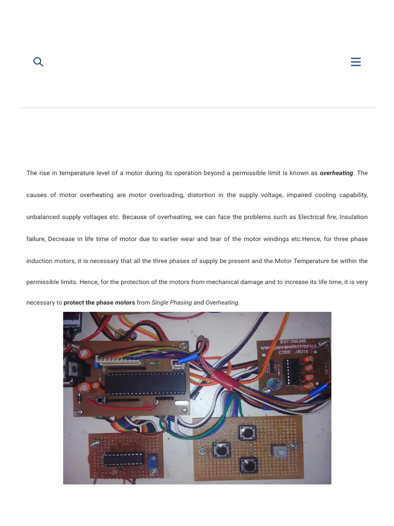 Motor Protection: Single Phasing & Overheating | PDF | Electric Motor ...