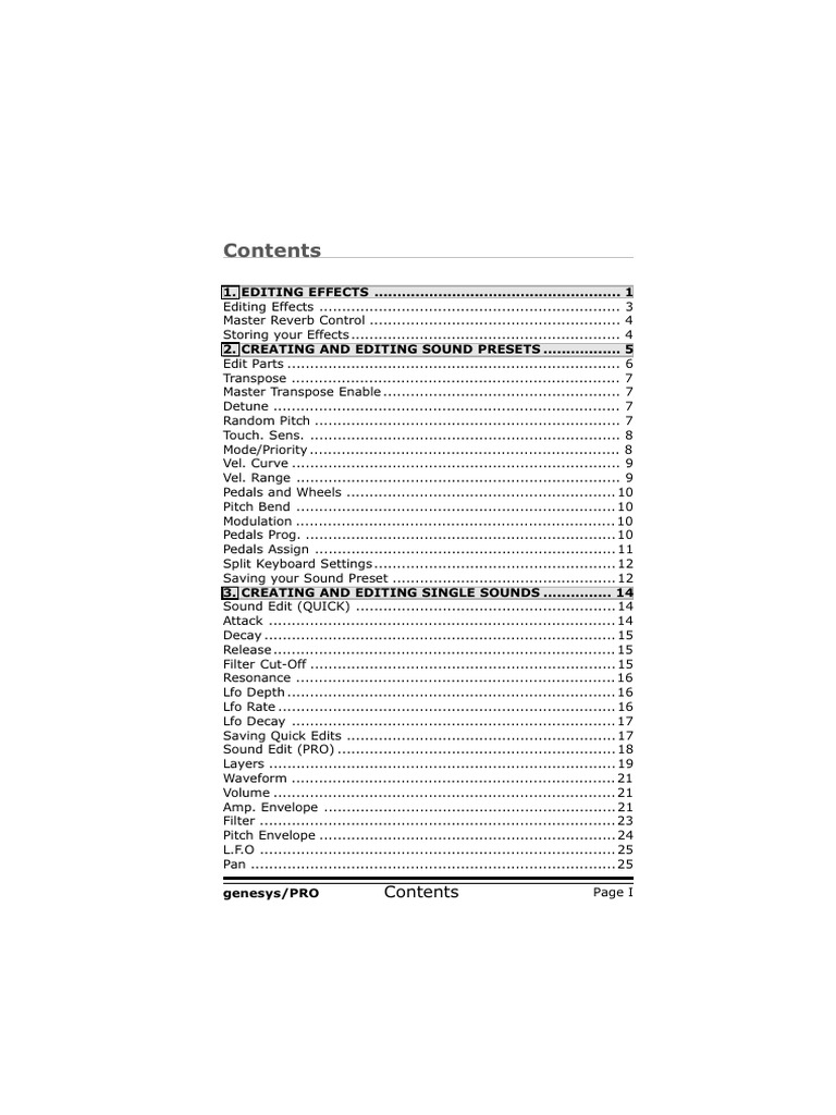 GEM Genesys Pro Creating Editing (Draft A) Owners Manual EN | PDF | Synthesizer | Pitch (Music)