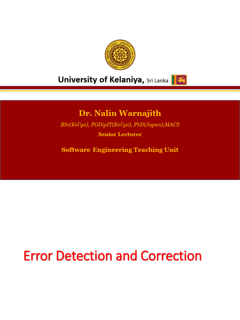 Lect5-Error Detection Correction | PDF | Error | Theoretical Computer Science