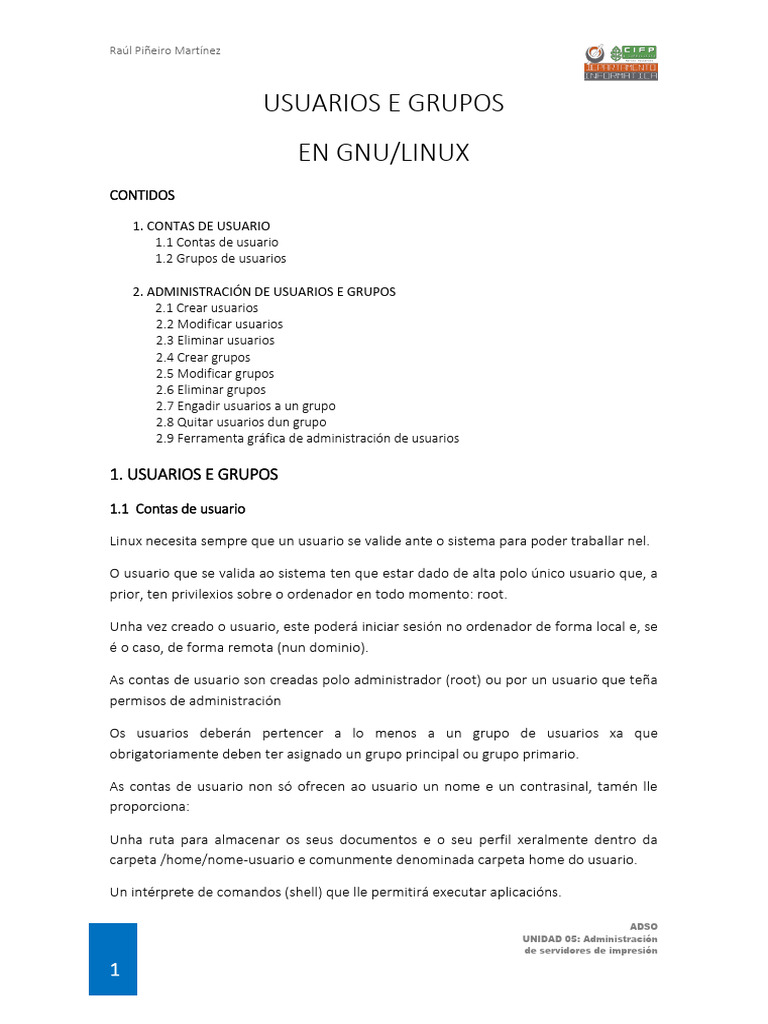 UD5.03 Usuarios e Grupos (DOC) (Previo) | PDF
