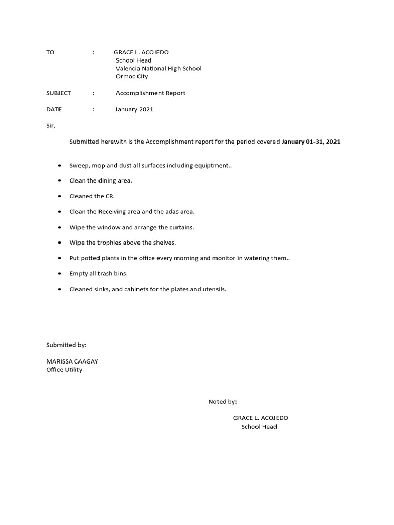 UTILITY Guard ACCOMPLISHMENT REPORT | PDF