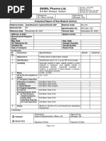 TEM 005 Raw Material Specification and Test Report Template Sample ...