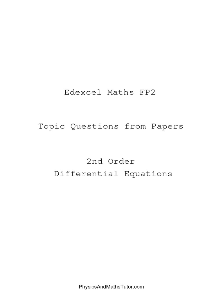 Edexcel Maths FP2 | PDF