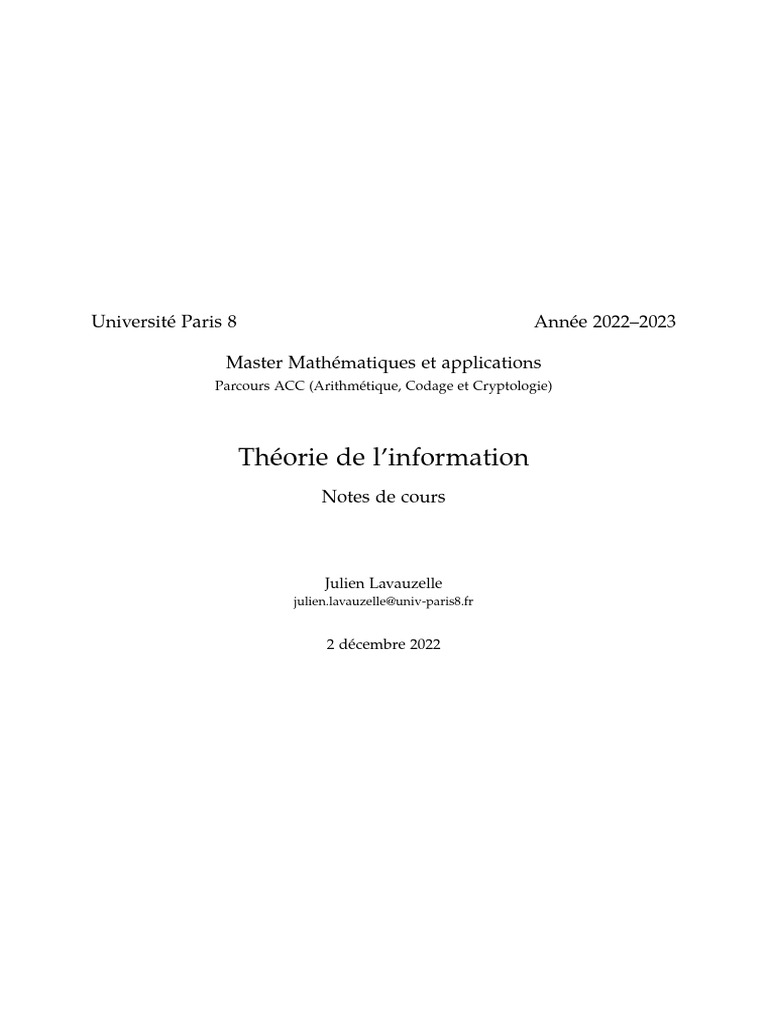 Poly-Cours Theorie Informat | PDF